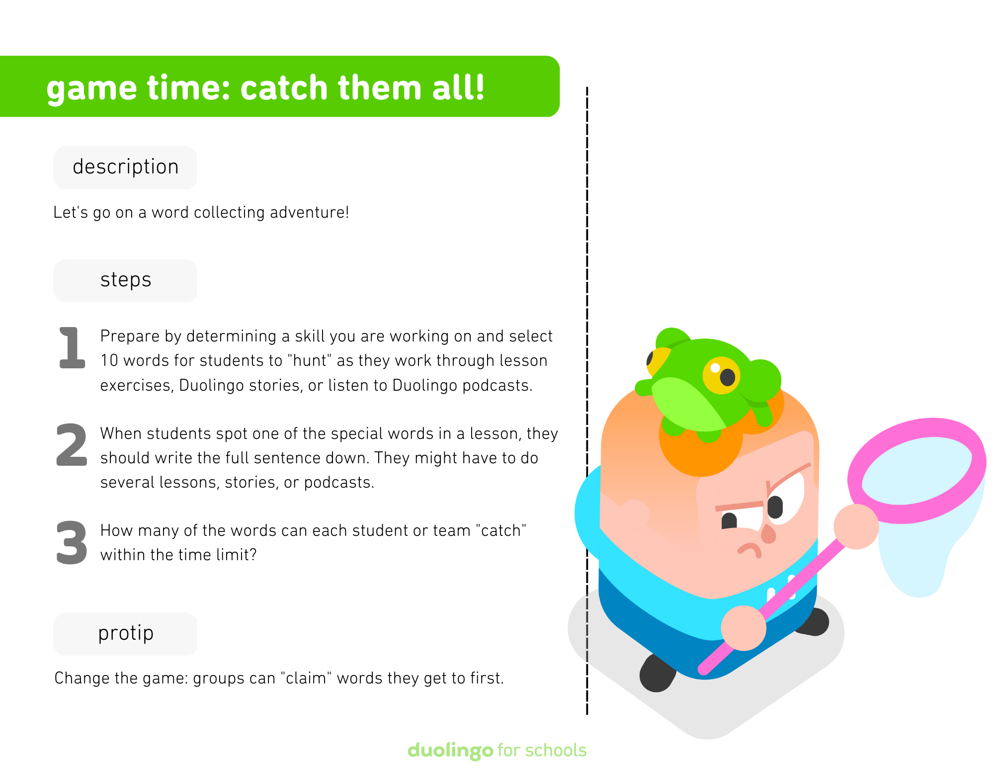 Group activity: catch them all! – Duolingo for Schools