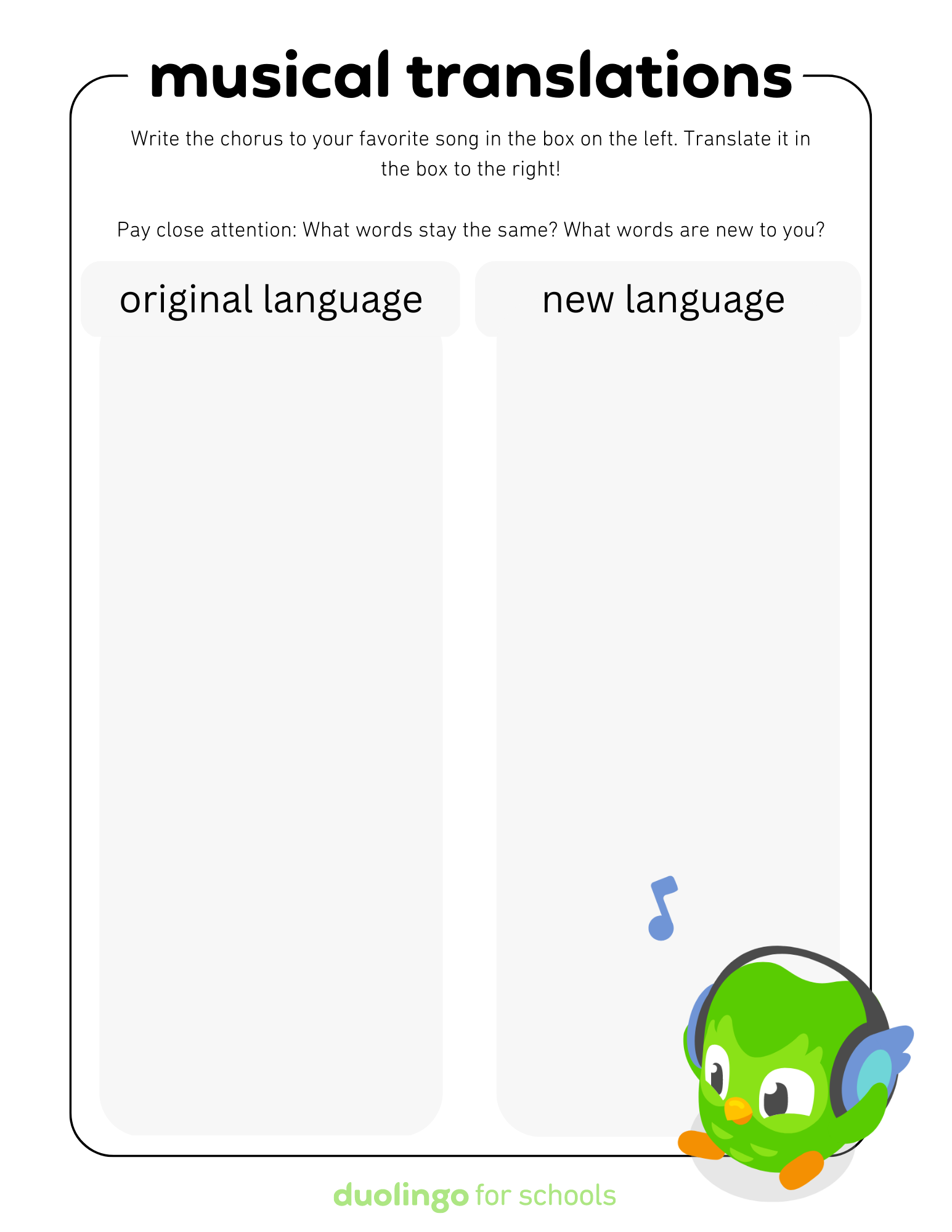 Musical translations – Duolingo for Schools