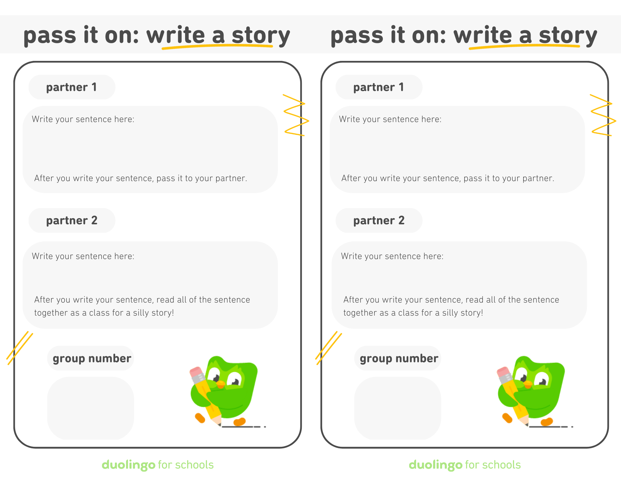 Group activity: pass it on – Duolingo for Schools