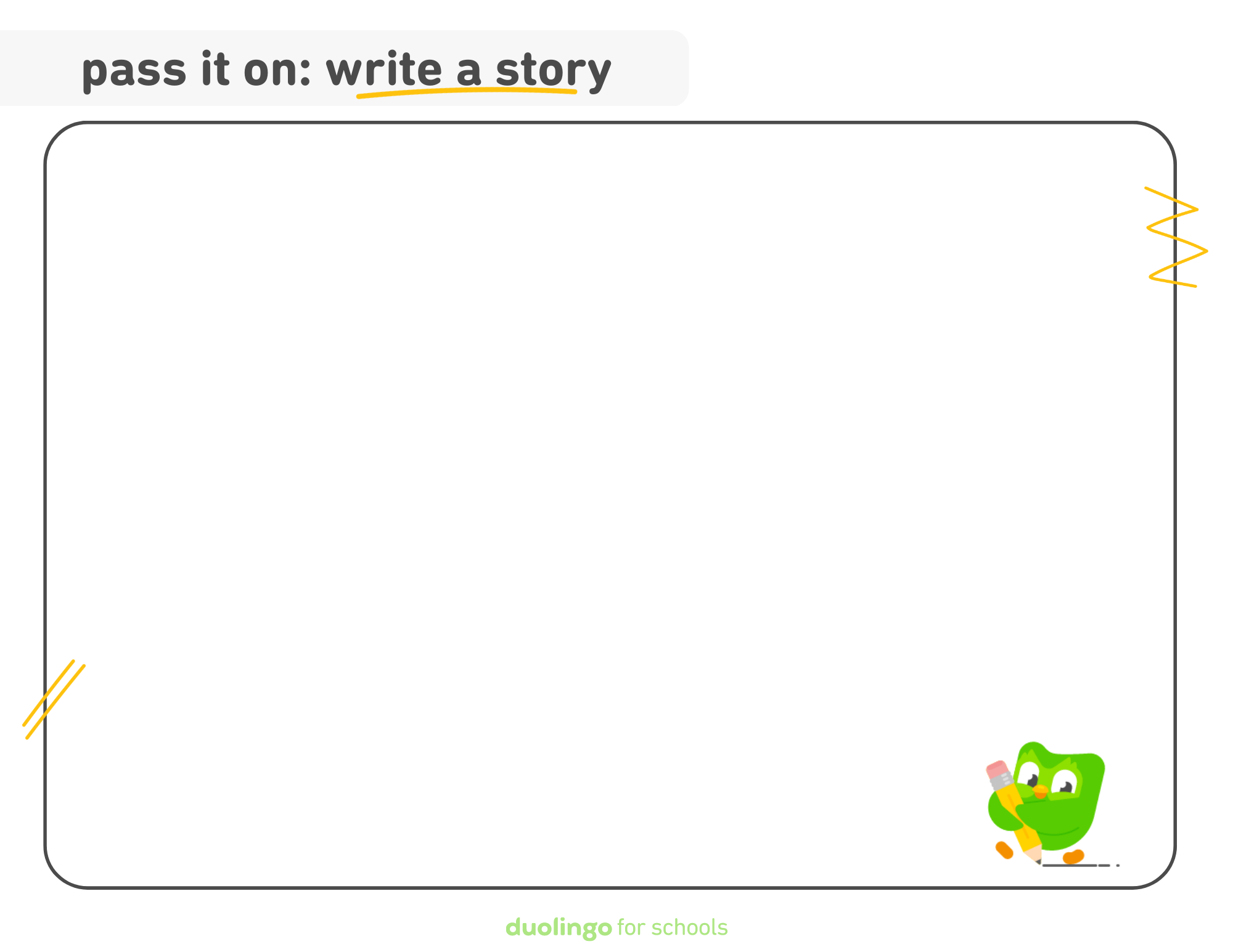 Group activity: pass it on – Duolingo for Schools