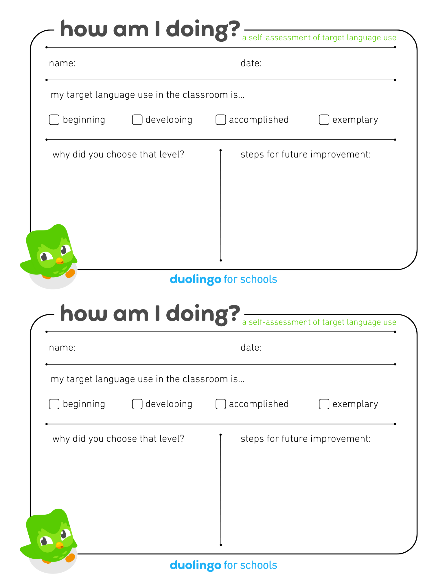 Tools for staying in the target language – Duolingo for Schools