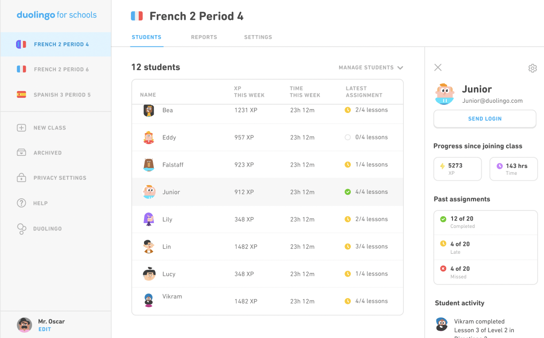 What is the Duolingo for Schools activity log? – Duolingo for Schools