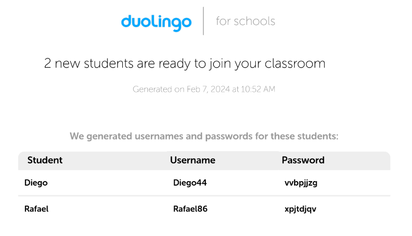 What if a student doesn't have an email address? – Duolingo for Schools